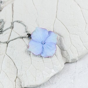 Blue Hydrangea Pendant Delicate Flower Pendant Realistic Flower Jewelry ...