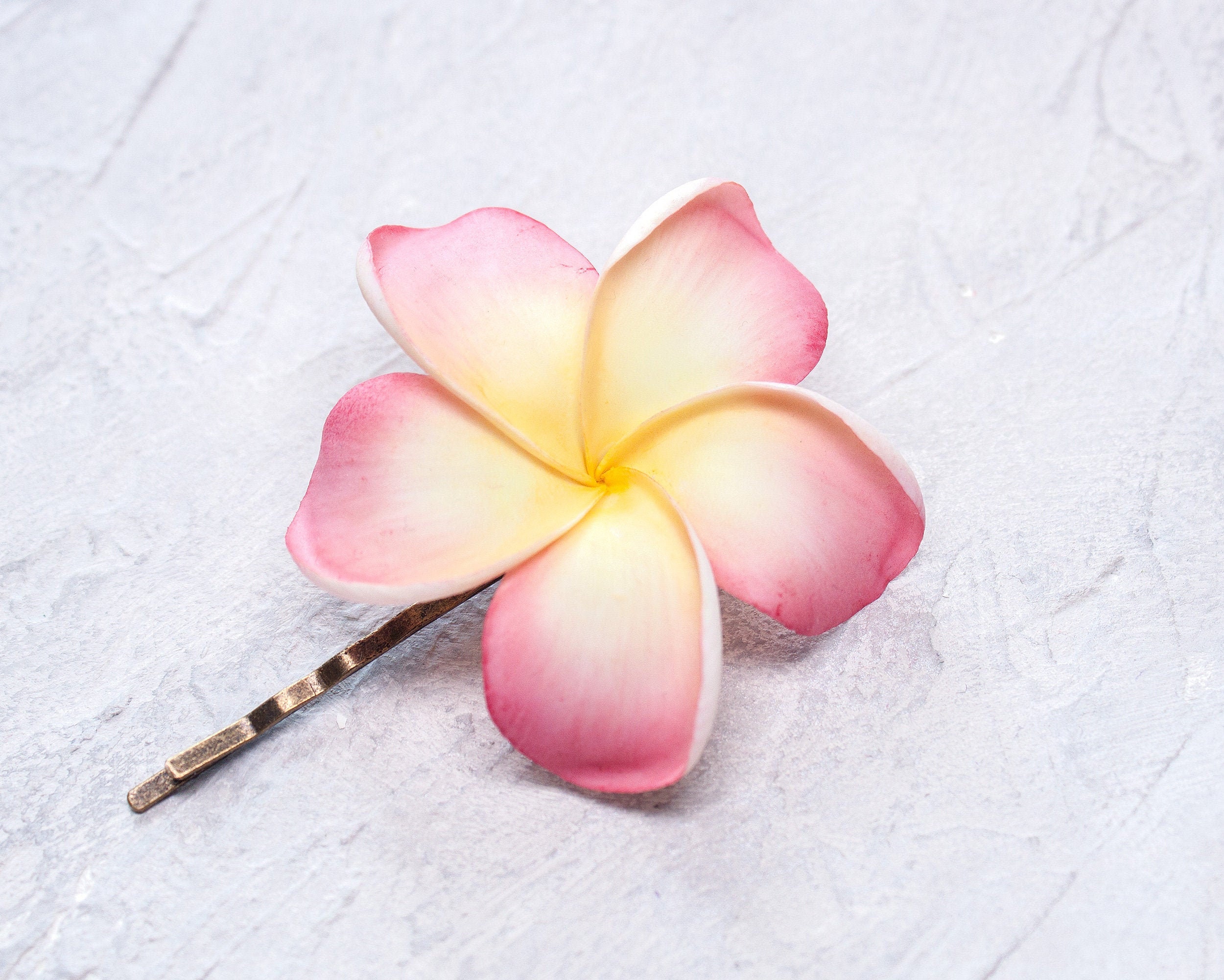 Pink Plumeria Hair Pin - Handmade Tropical Wedding Hair Accessory - Etsy