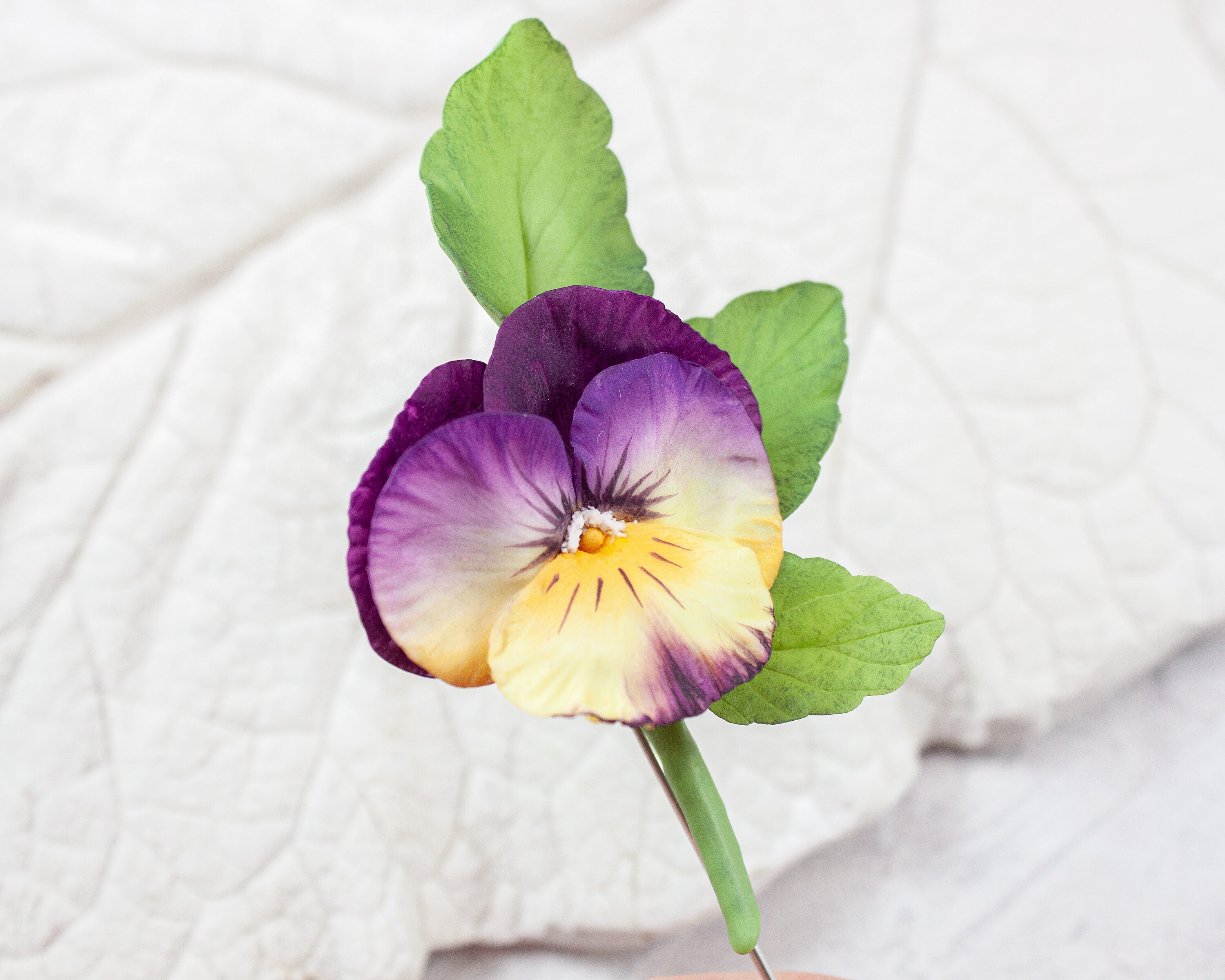 Pansy Lapel Pin Wedding Flower Boutonniere Hand Painted | Etsy
