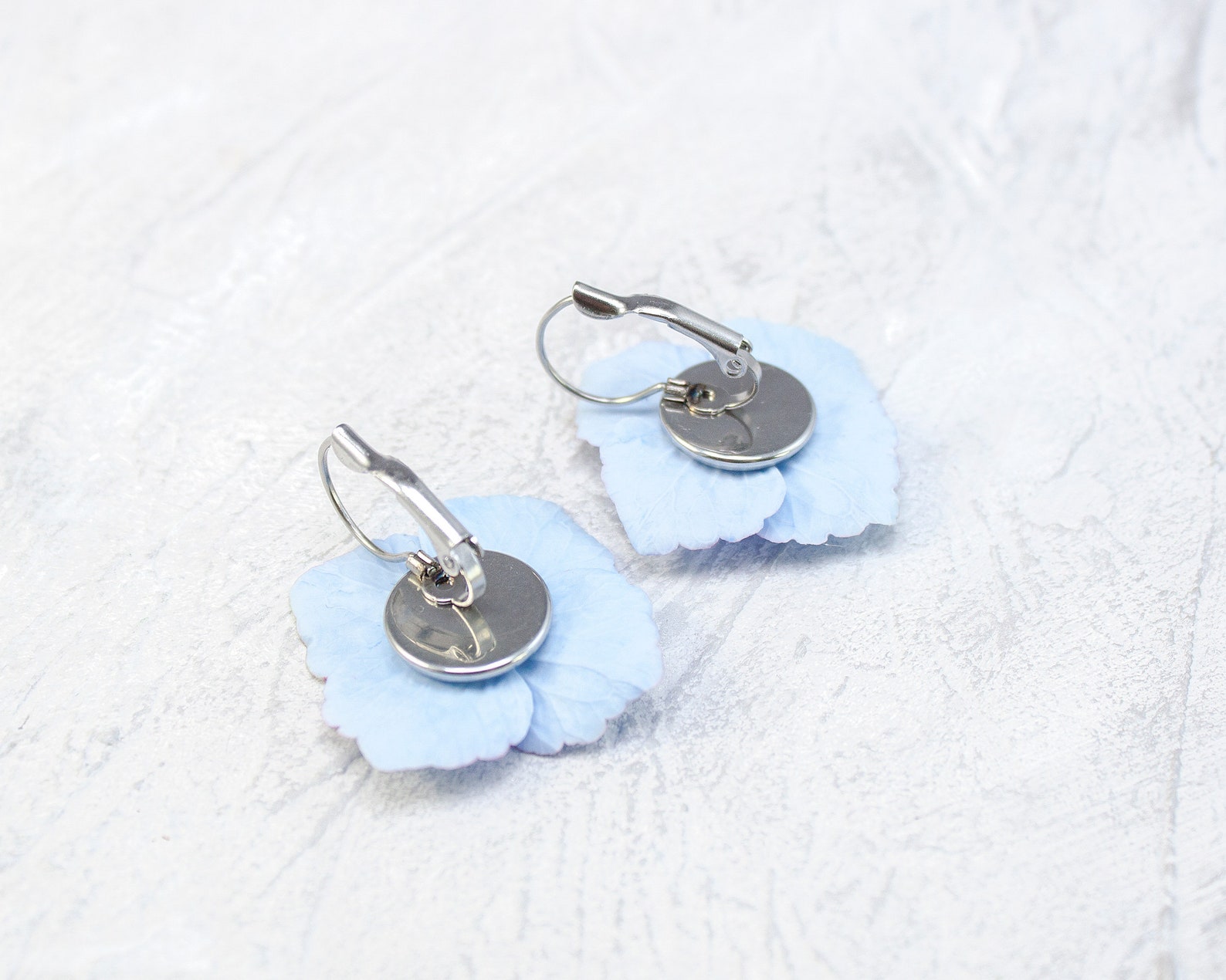Hydrangea Earrings Realistic Flower Earrings Blue Hydrangea Floral ...