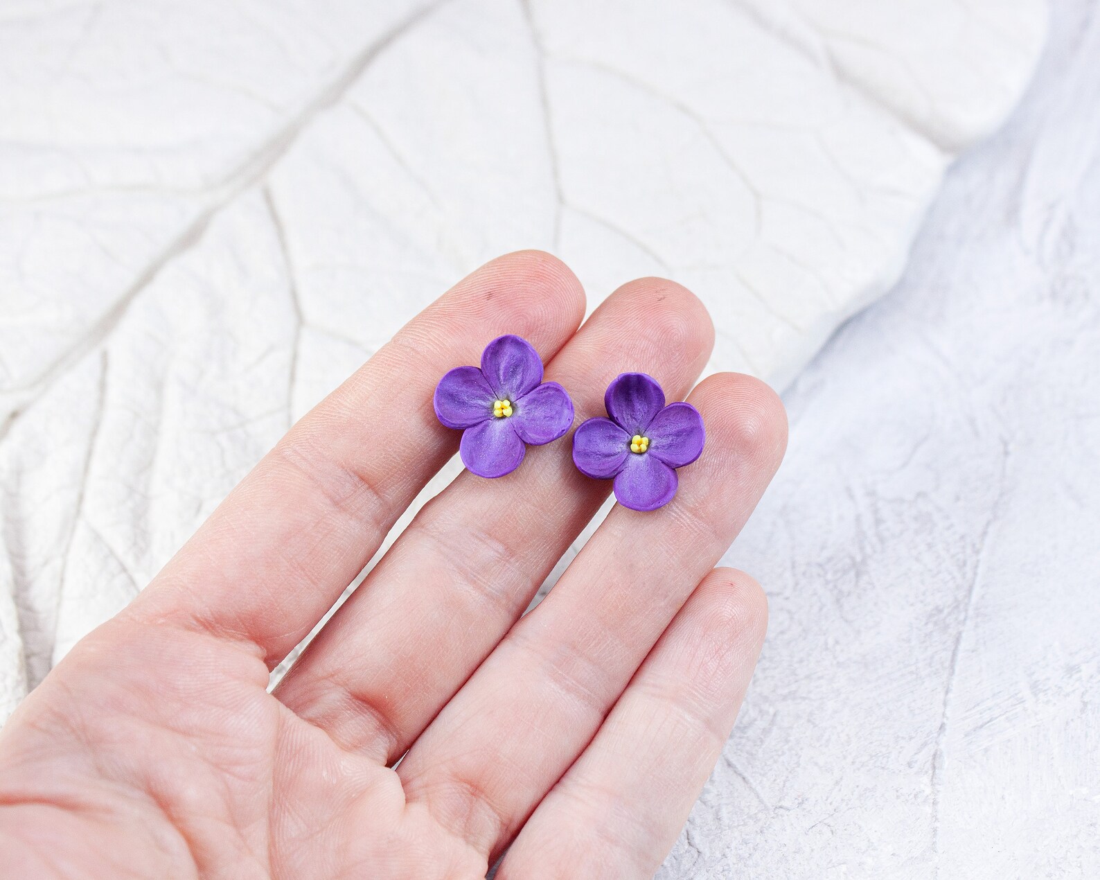 Purple Flower Studs Earrings Small Stud Earrings Lilac - Etsy