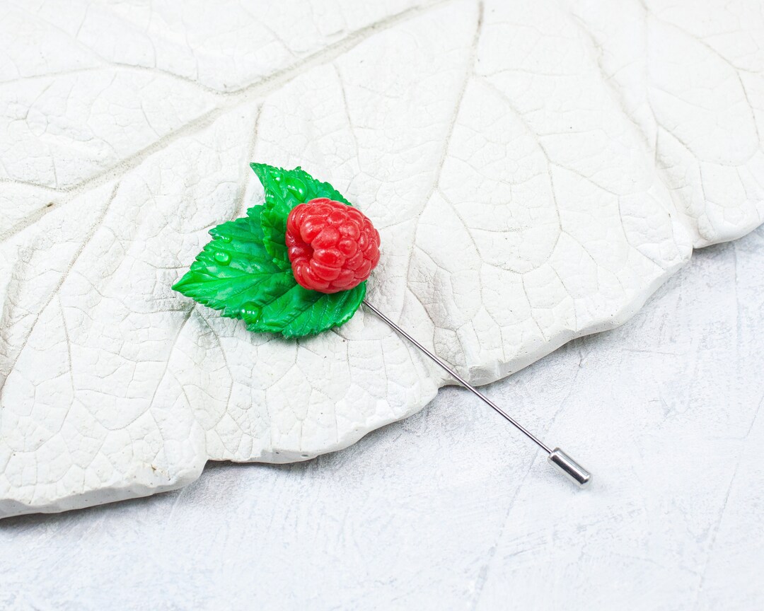 Brooch With Raspberries. Berry Lapel Pin. Woodland Botanical - Etsy