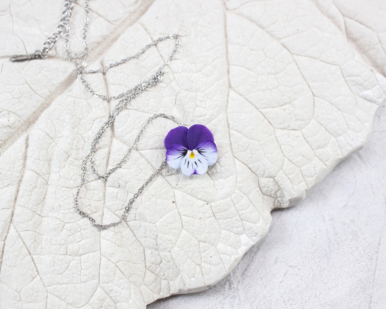 Mini Pansy Pendant Miniature Floral Necklace - Etsy