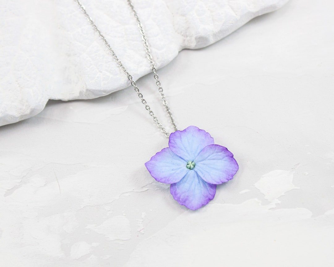 Purple and Blue Hydrangea Pendant. - Etsy