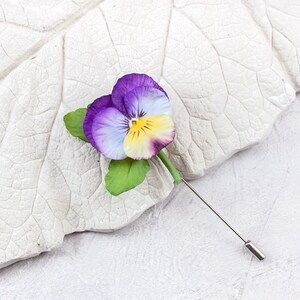 Pansy Brooch Flower Lapel Pin Wedding Flower Boutonniere - Etsy