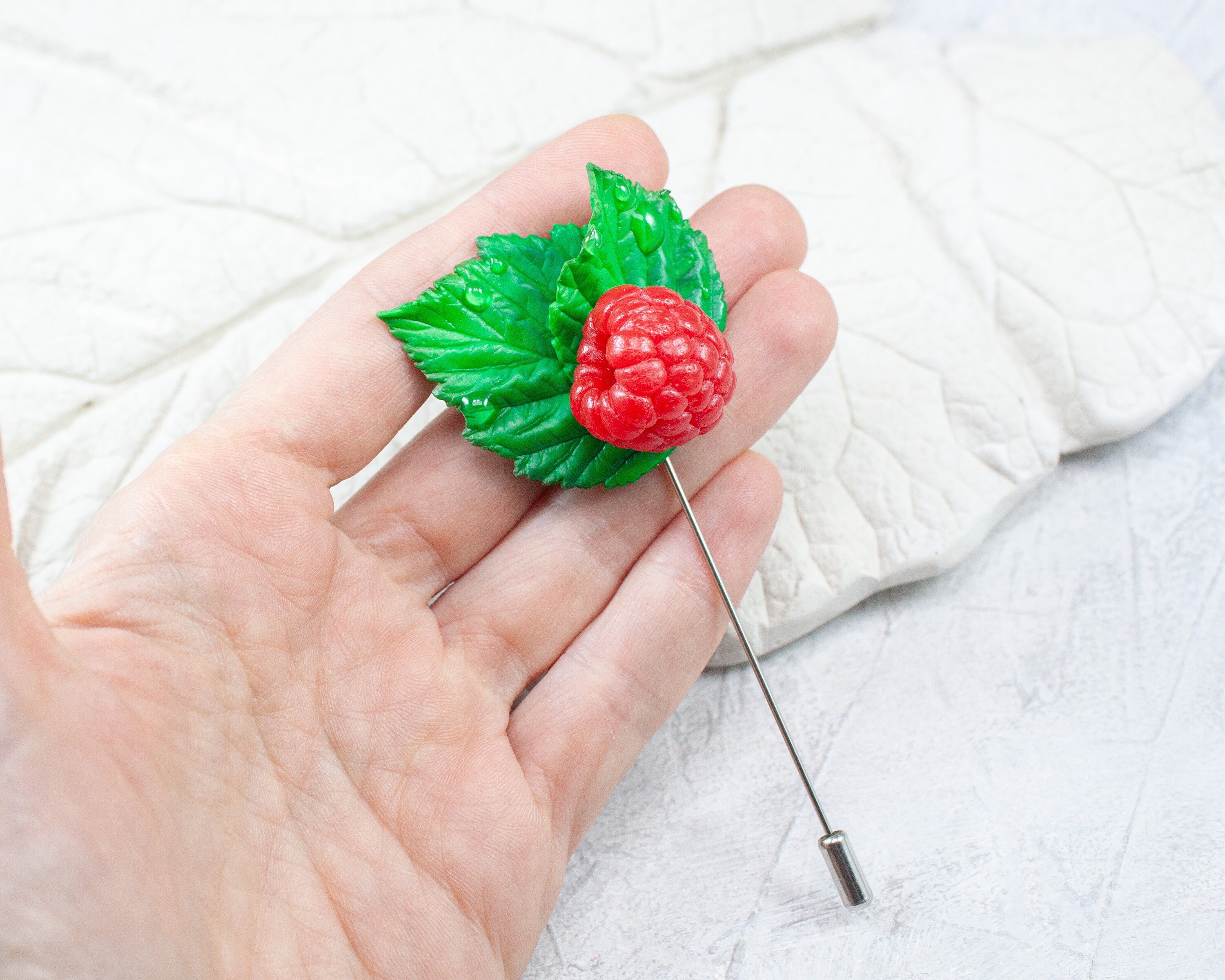 Brooch with raspberries. Berry lapel pin. Woodland botanical | Etsy