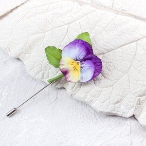 Pansy Brooch Flower Lapel Pin Wedding Flower Boutonniere - Etsy