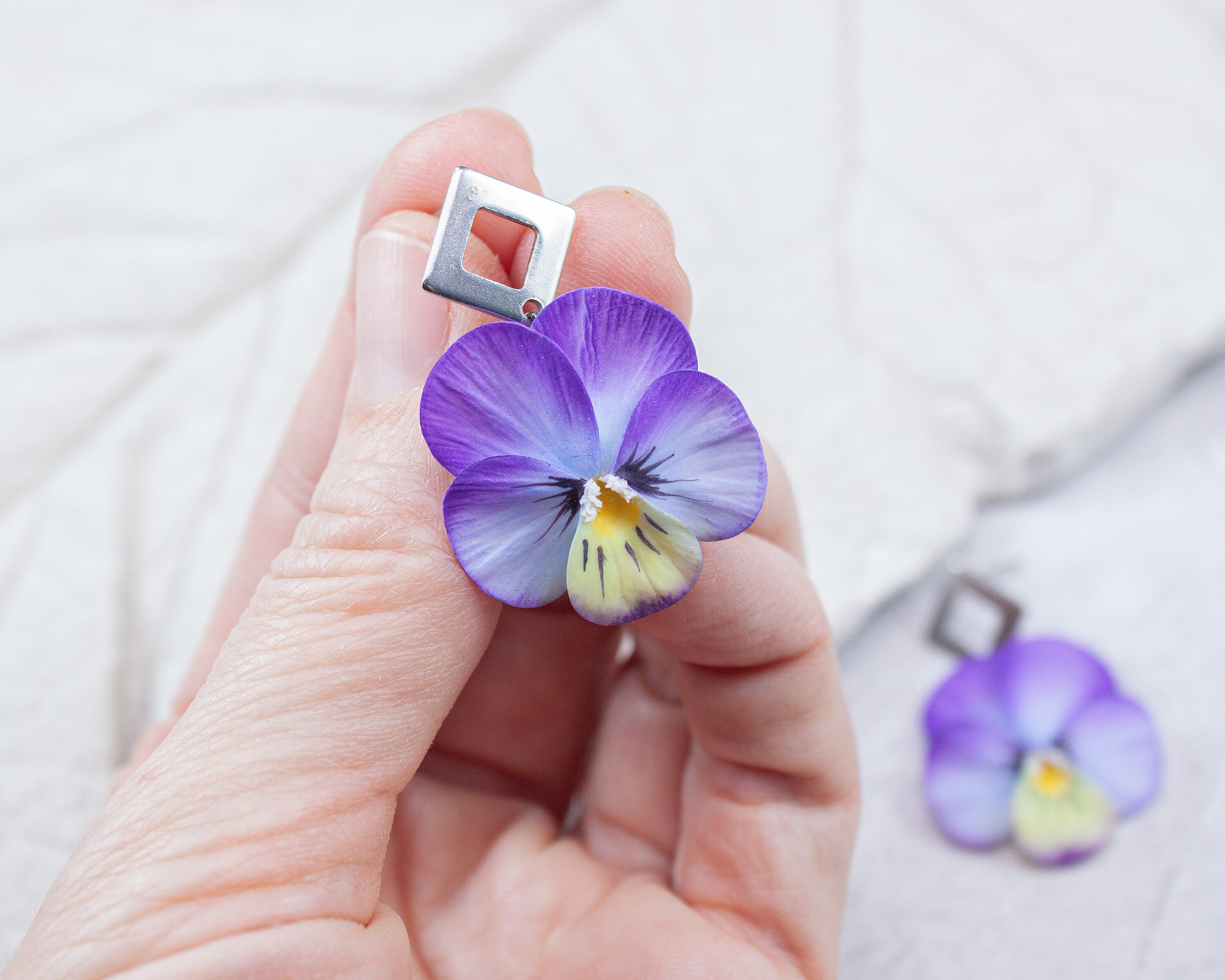 Pansy Stud Earrings - Etsy