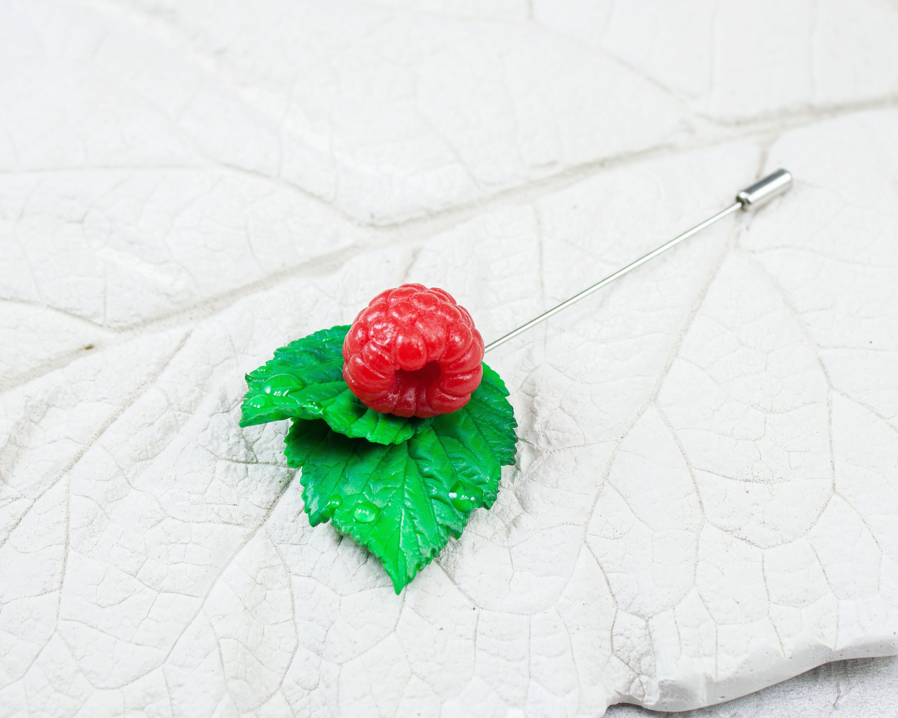 Brooch with raspberries. Berry lapel pin. Woodland botanical | Etsy