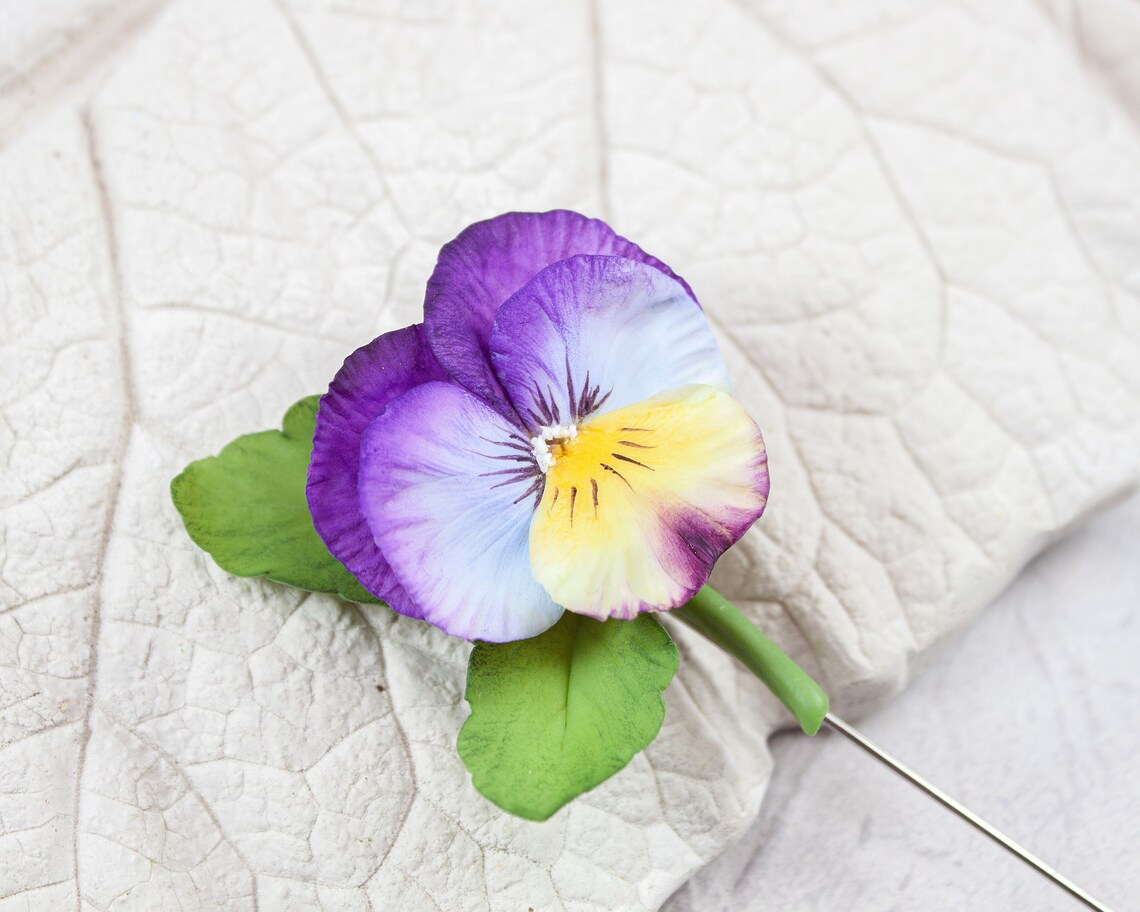 Pansy Brooch Flower Lapel Pin Wedding Flower Boutonniere - Etsy