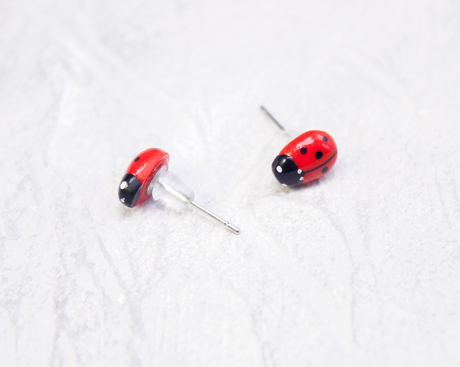 Ladybug Miniature Stud Earrings Cute Miniature Earrings - Etsy