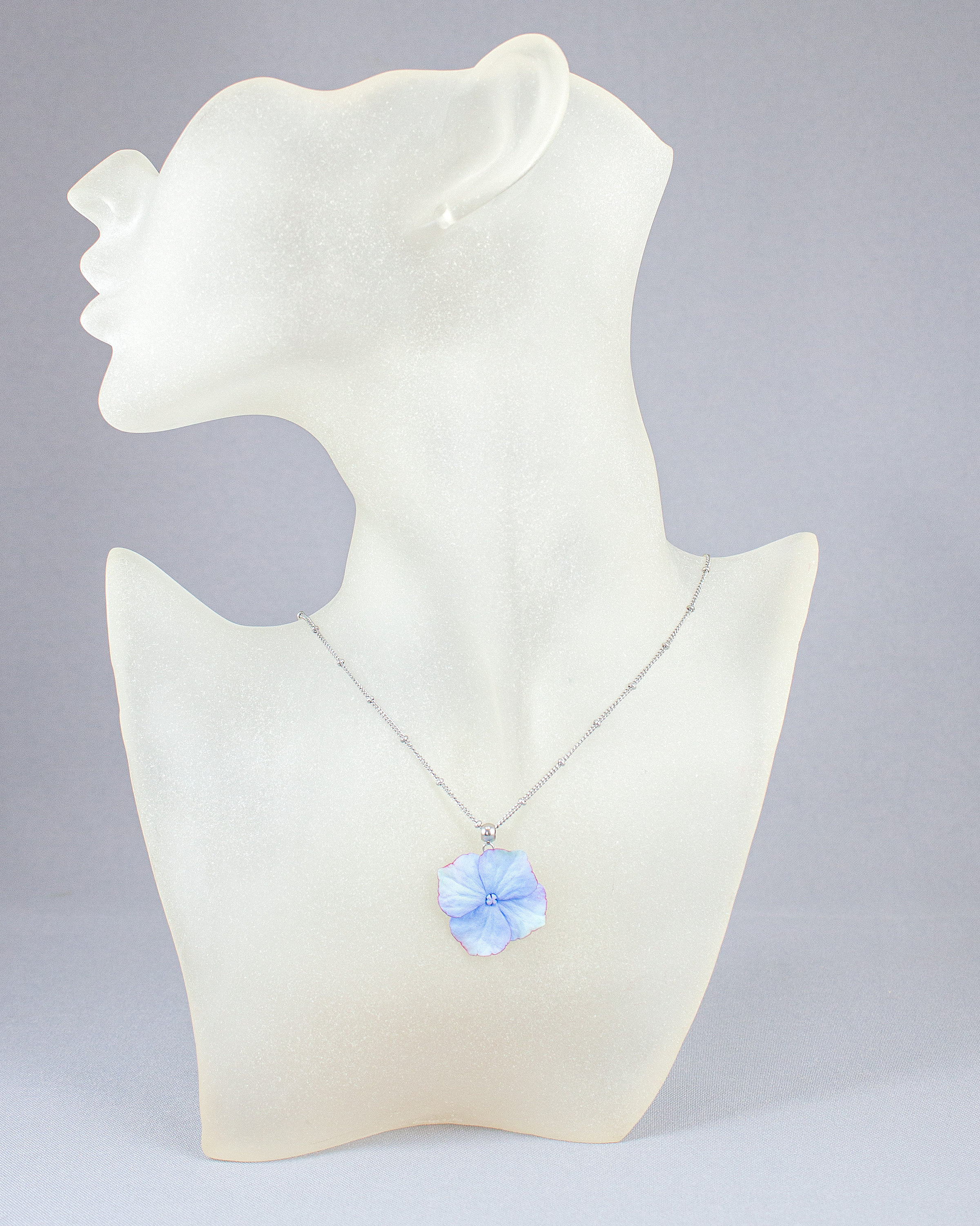 Blue hydrangea pendant Delicate flower pendant Realistic | Etsy
