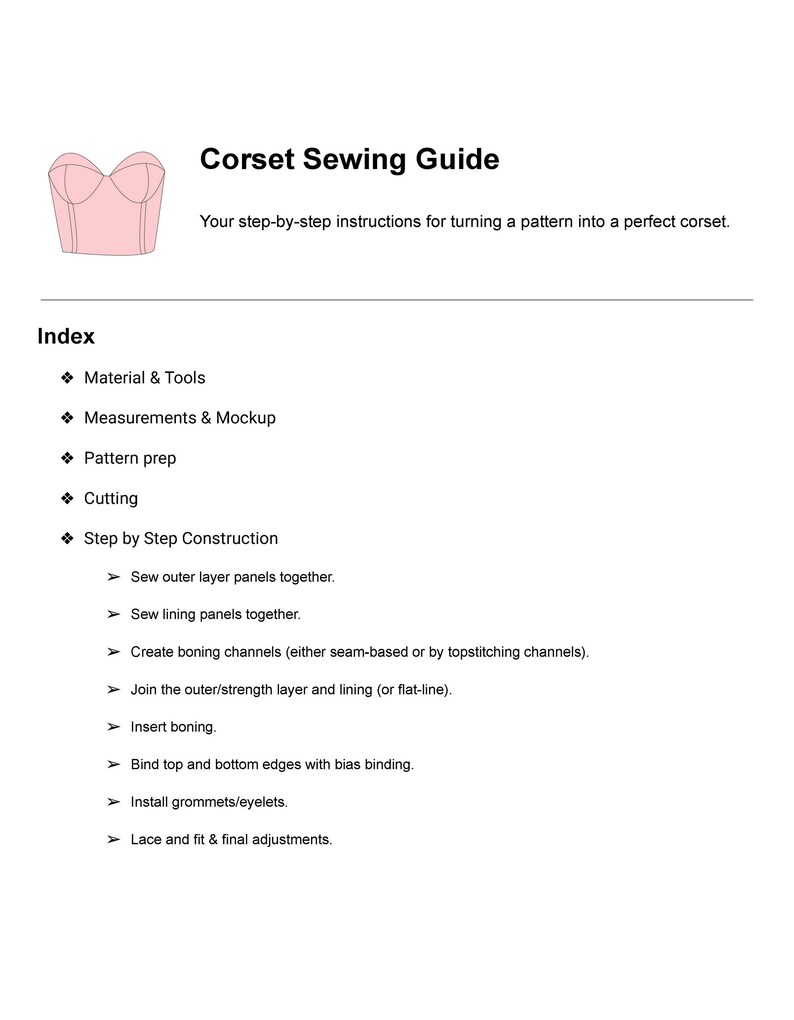 Corset Sewing Pattern PDF – DIY Bustier, Historical Renaissance ...