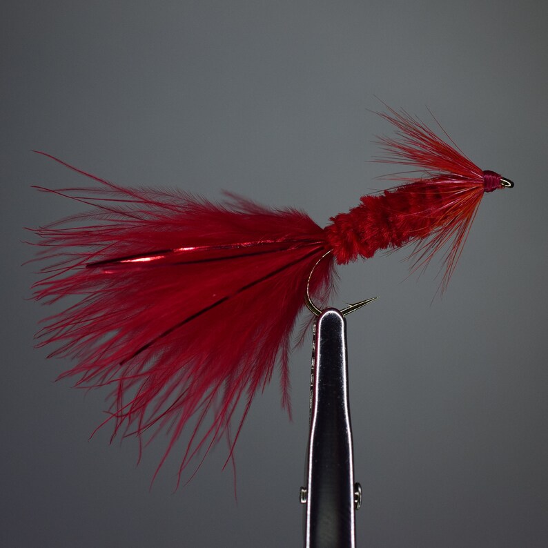 RED WOOLLY BUGGER Size 6 Fishing Flies Streamer Attractor - Etsy