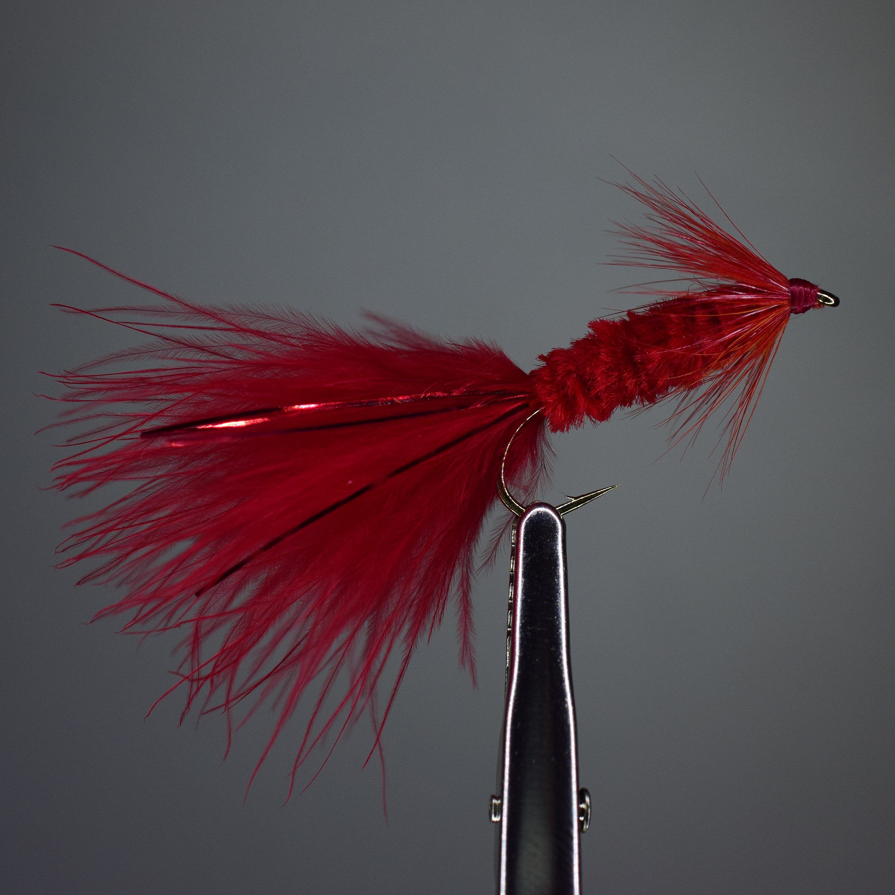 RED WOOLLY BUGGER size 6 Fishing flies streamer attractor | Etsy