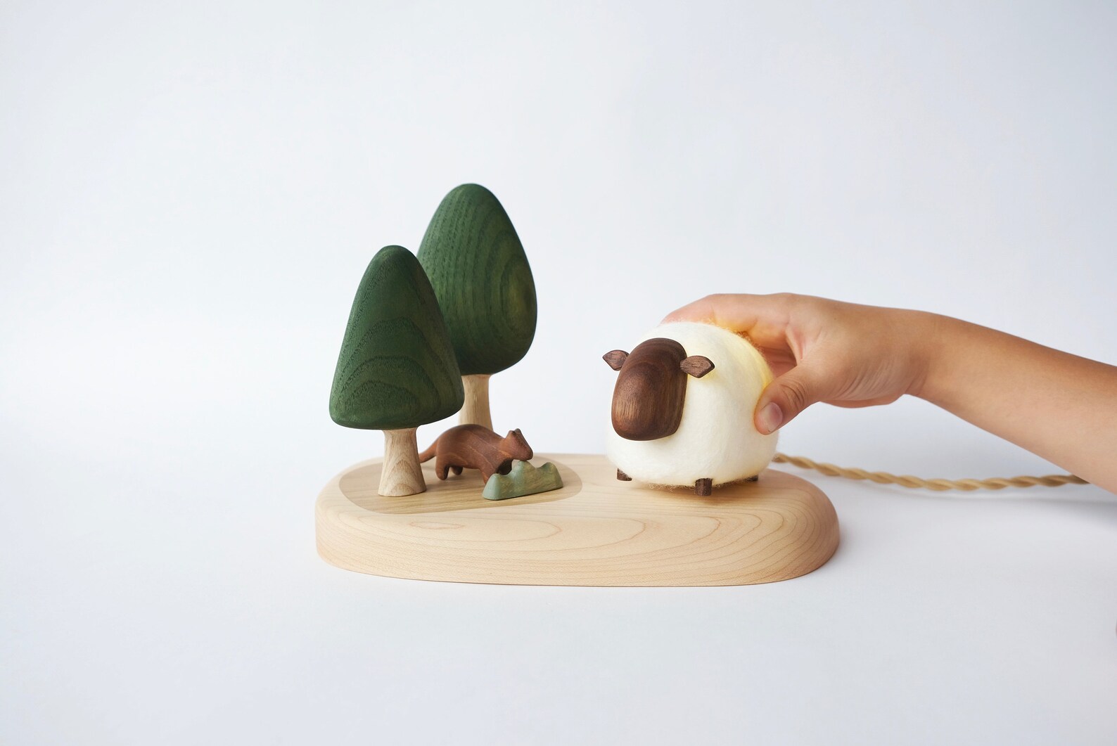 The Sheep in the Woods Night Light Wood and Felt - Etsy