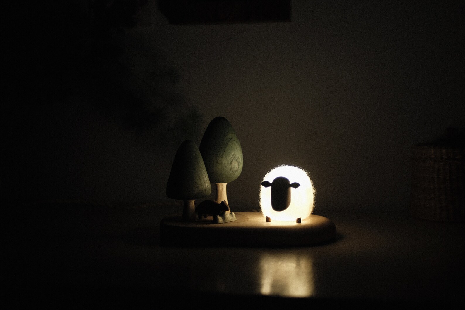 The Sheep in the Woods Night Light Wood and Felt - Etsy