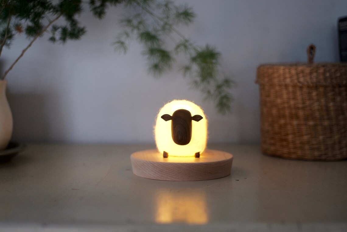 The Sheep Night Light Wood and Felt - Etsy UK