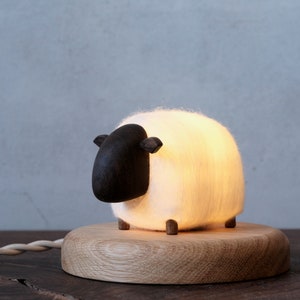 The Sheep Night Light Wood and Felt - Etsy