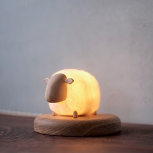 The Sheep Night Light Wood and Felt - Etsy