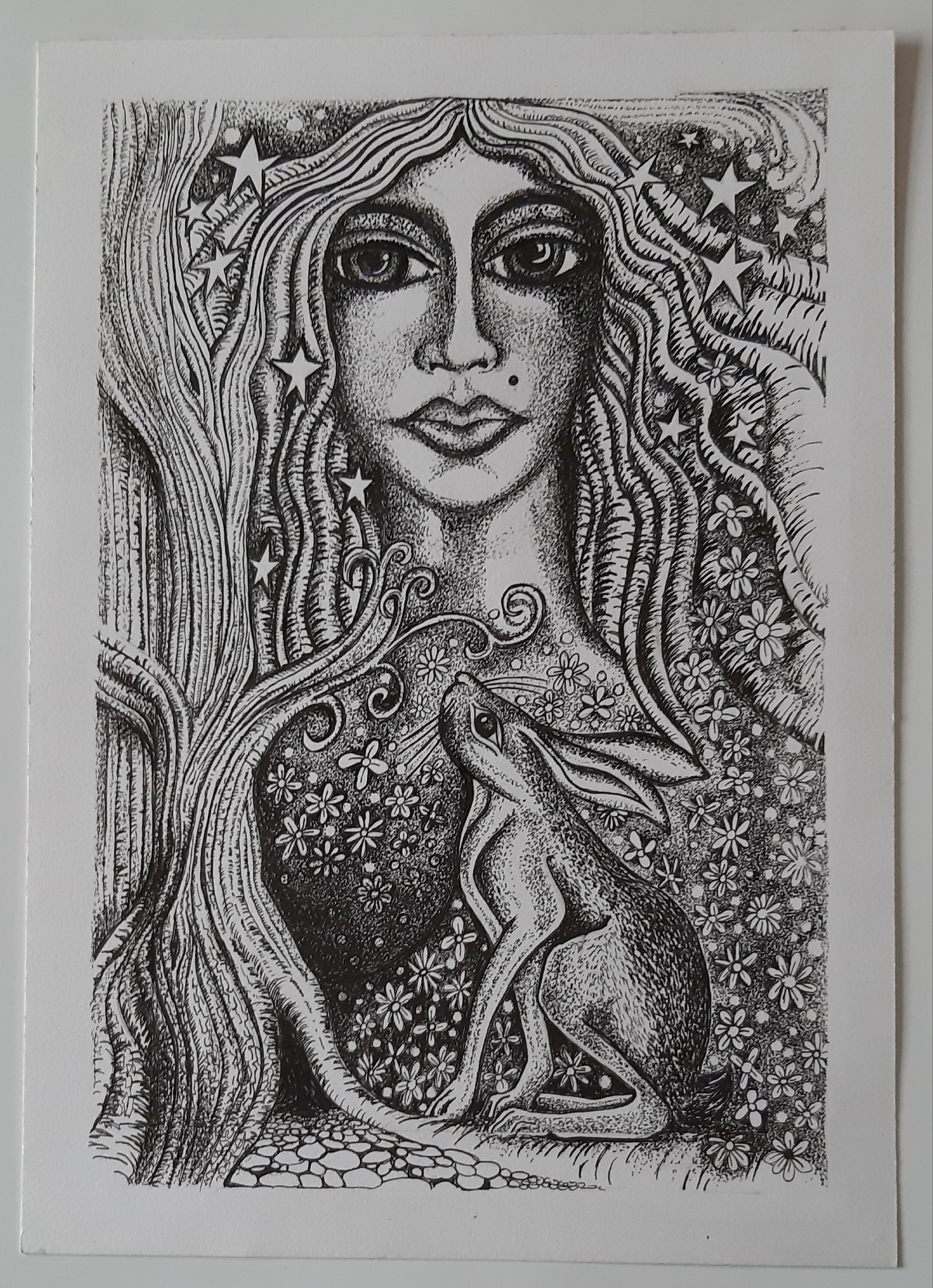 Instant Download and Print. Beautiful Illustration of Saint Melangell ...