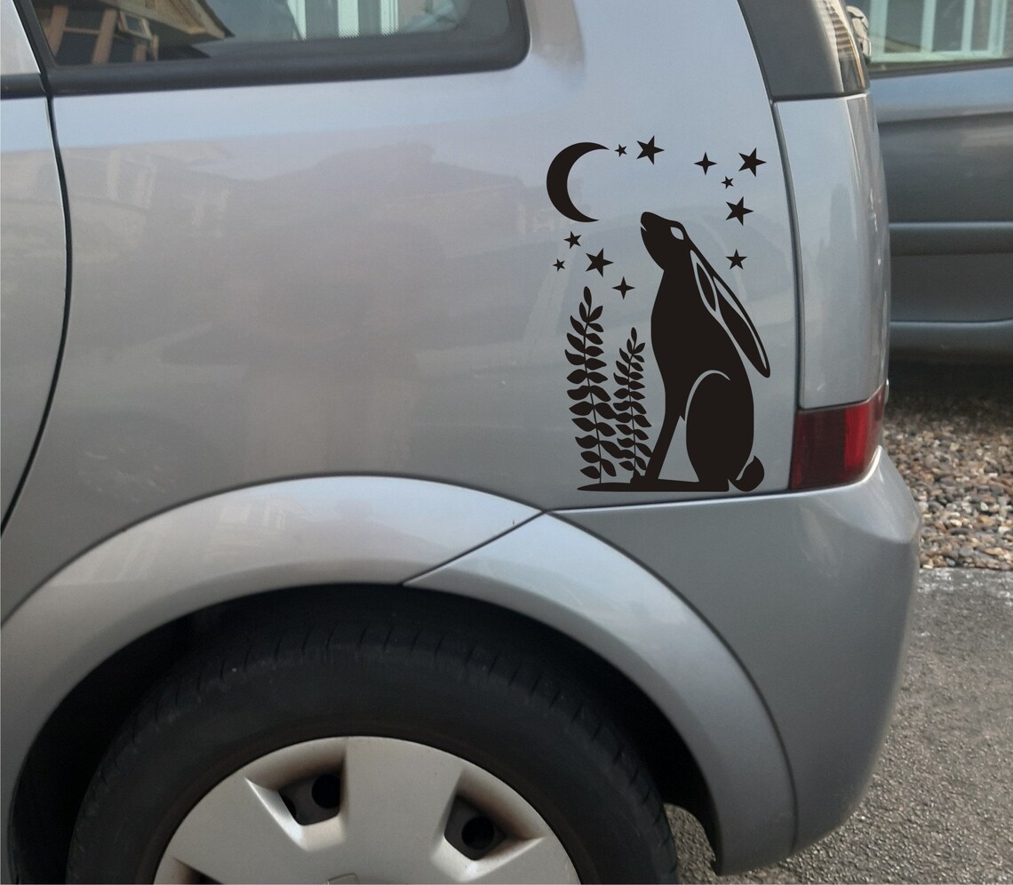 Moogazing Hare Vinyl Wall, Window, Car Decal Vinyl Sticker - Etsy UK