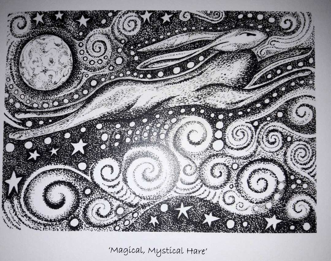 Magical, Mystical Hare Print - Etsy UK