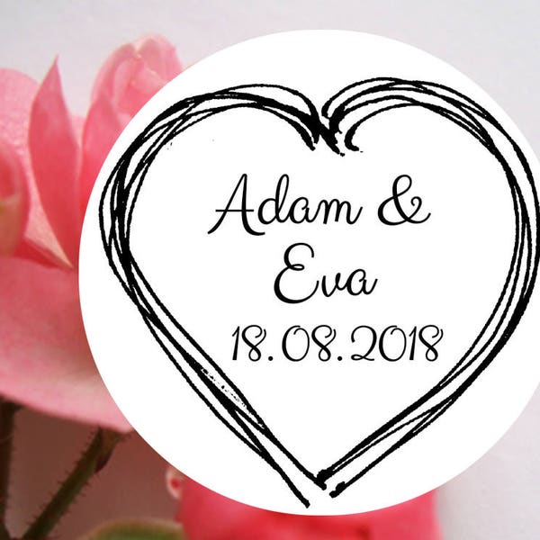 Save the Date Heart Stamp - Etsy