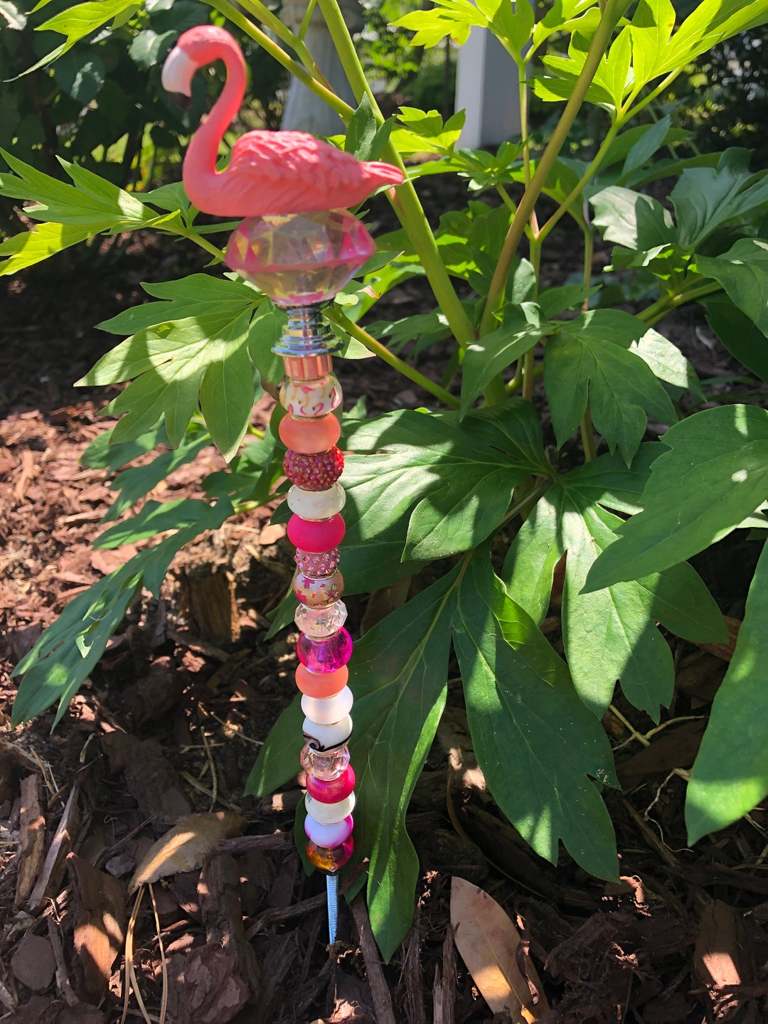 FLAMINGO Sparkly Garden Rod - Etsy