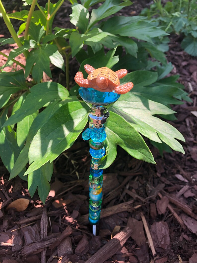 SEA TURTLE Sparkly Garden Rod - Etsy