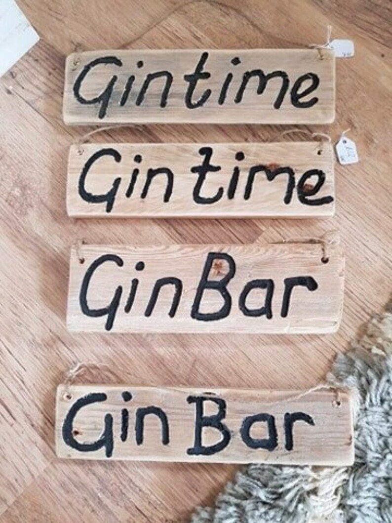 Gin Time..driftwood Sign Gin Gin Gin Bar Garden Bar Signs - Etsy UK
