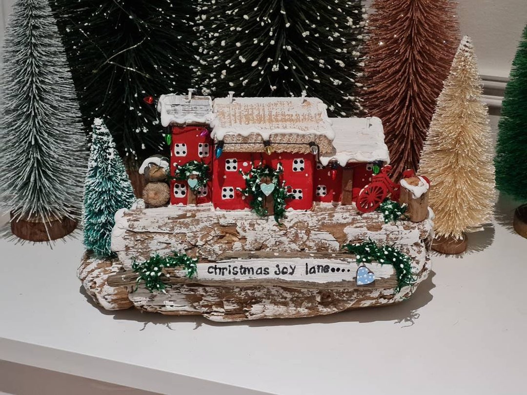 Christmas Joy Lane.a Lane off Red Christmas Cottages With - Etsy