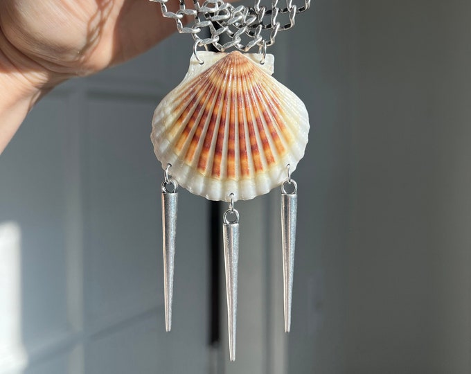 Seashell Spiked Choker Necklace - Etsy
