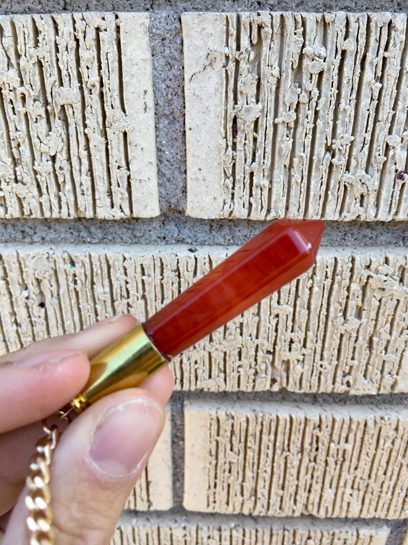 Carnelian Golden Bullet Wrap Necklace | Etsy