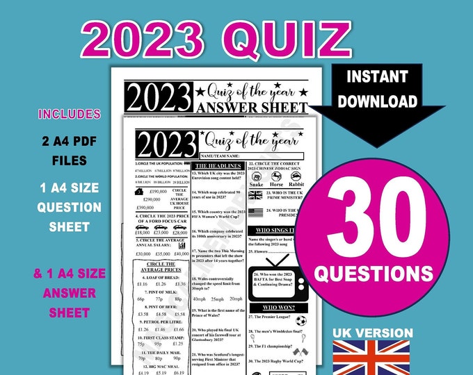 2023 QUIZ of the YEAR Perfect Quiz for Christmas, New Years Eve ...