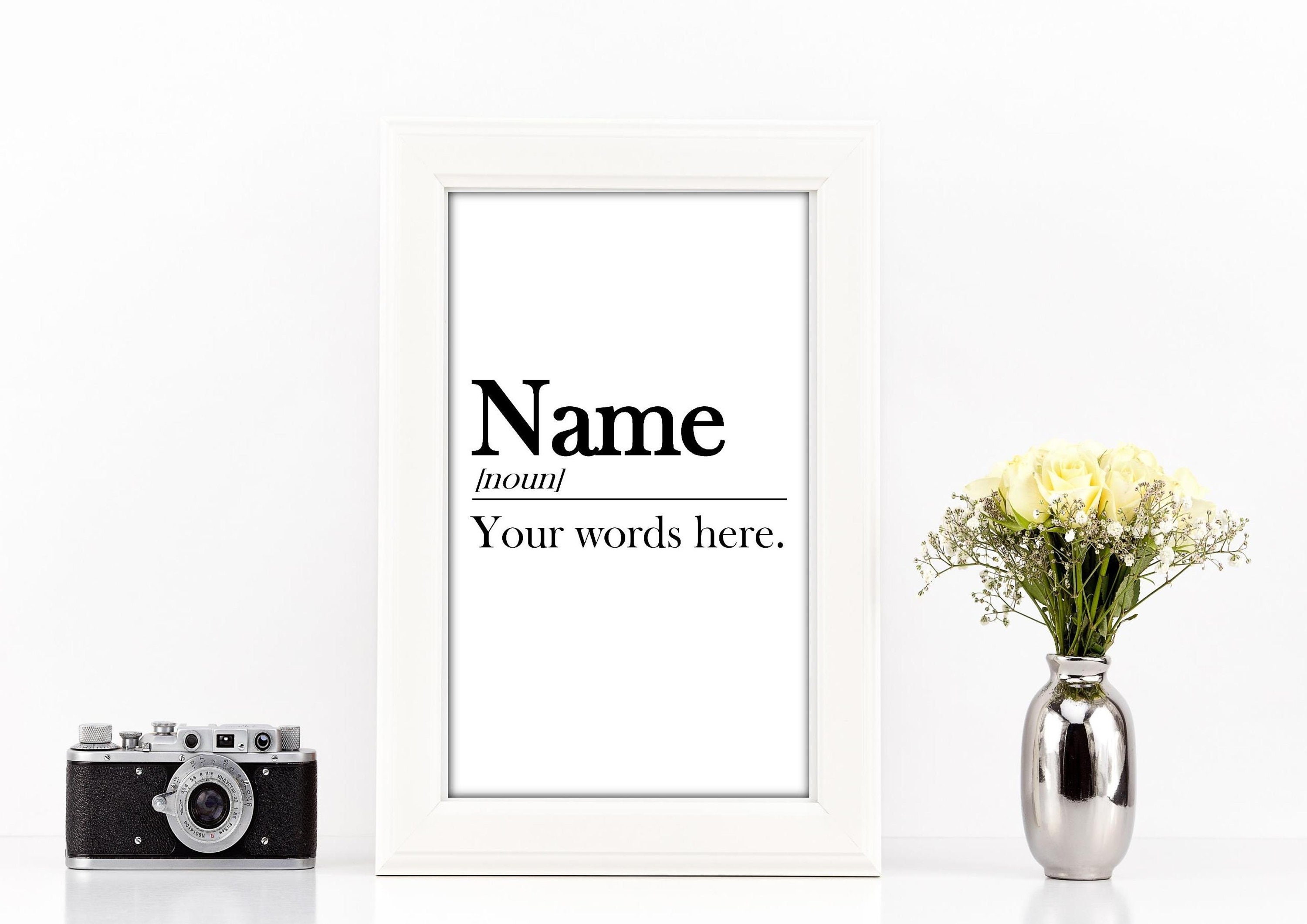Personalised Name Dictionary Style Print Custom Made - Etsy Canada