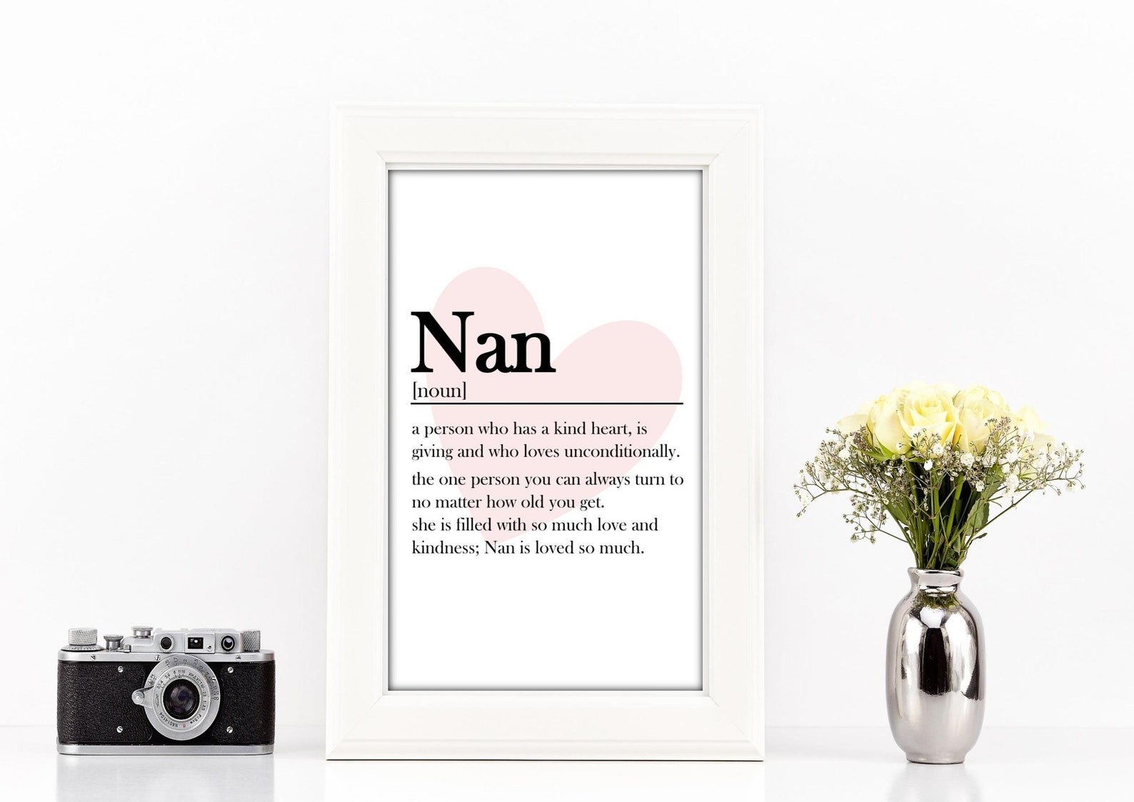 Nan Heart Definition Dictionary Quote Print Mother's Day | Etsy UK
