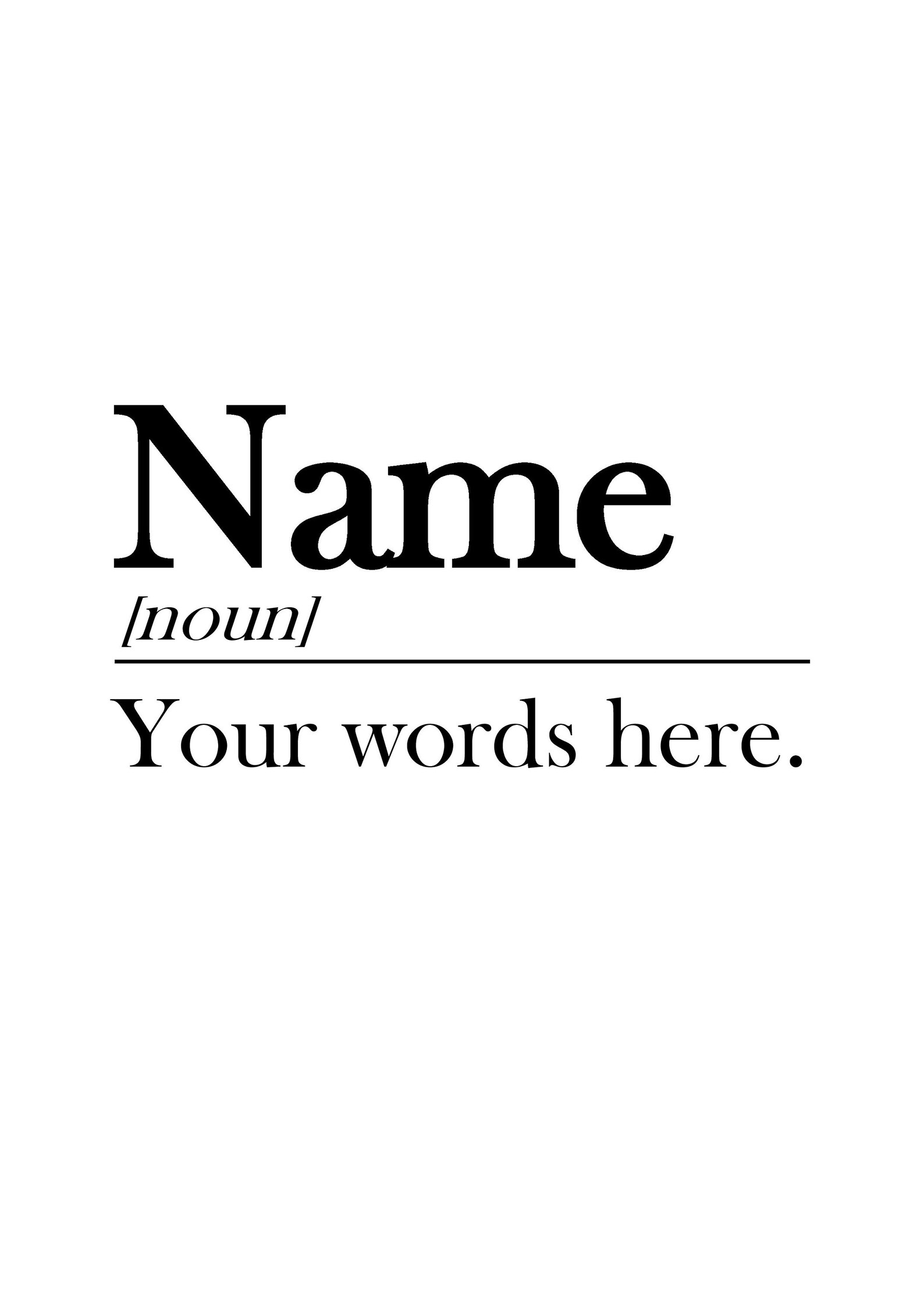 Personalised Name Dictionary Style Print Custom Made - Etsy