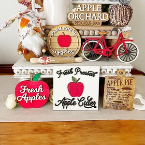 Farm Fresh Apples Round Sign – Mini Apple Tiered Tray Decor – Fall ...