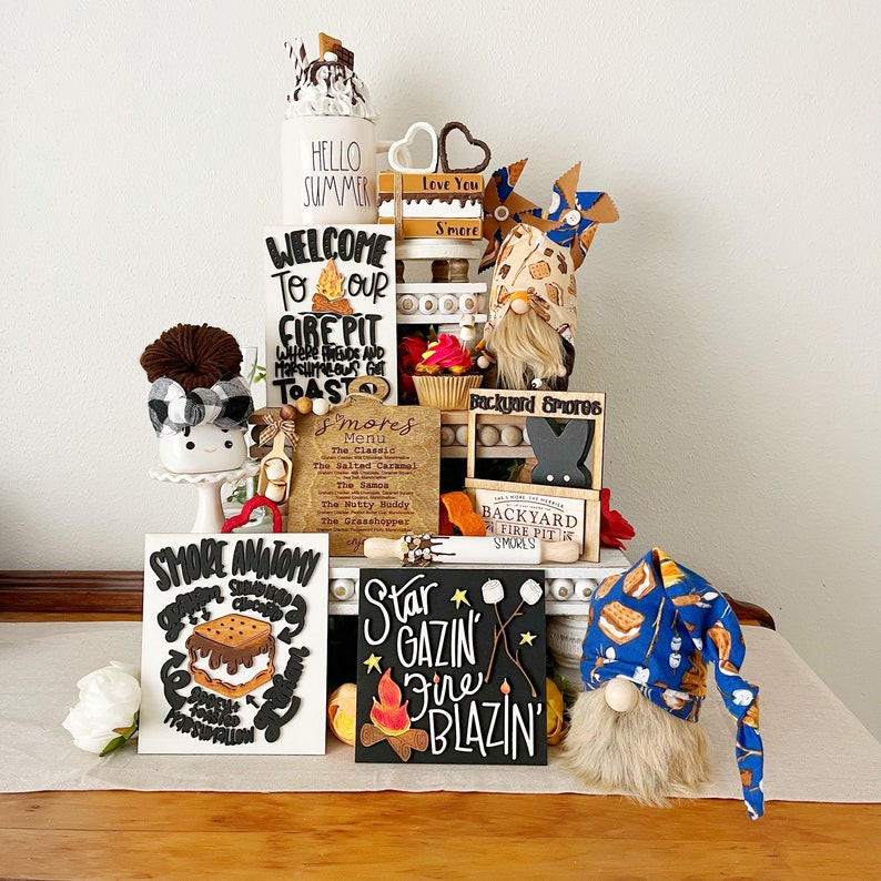 Laser Engraved S'mores Menu Sign – Rustic Wood Campfire Decor - Etsy