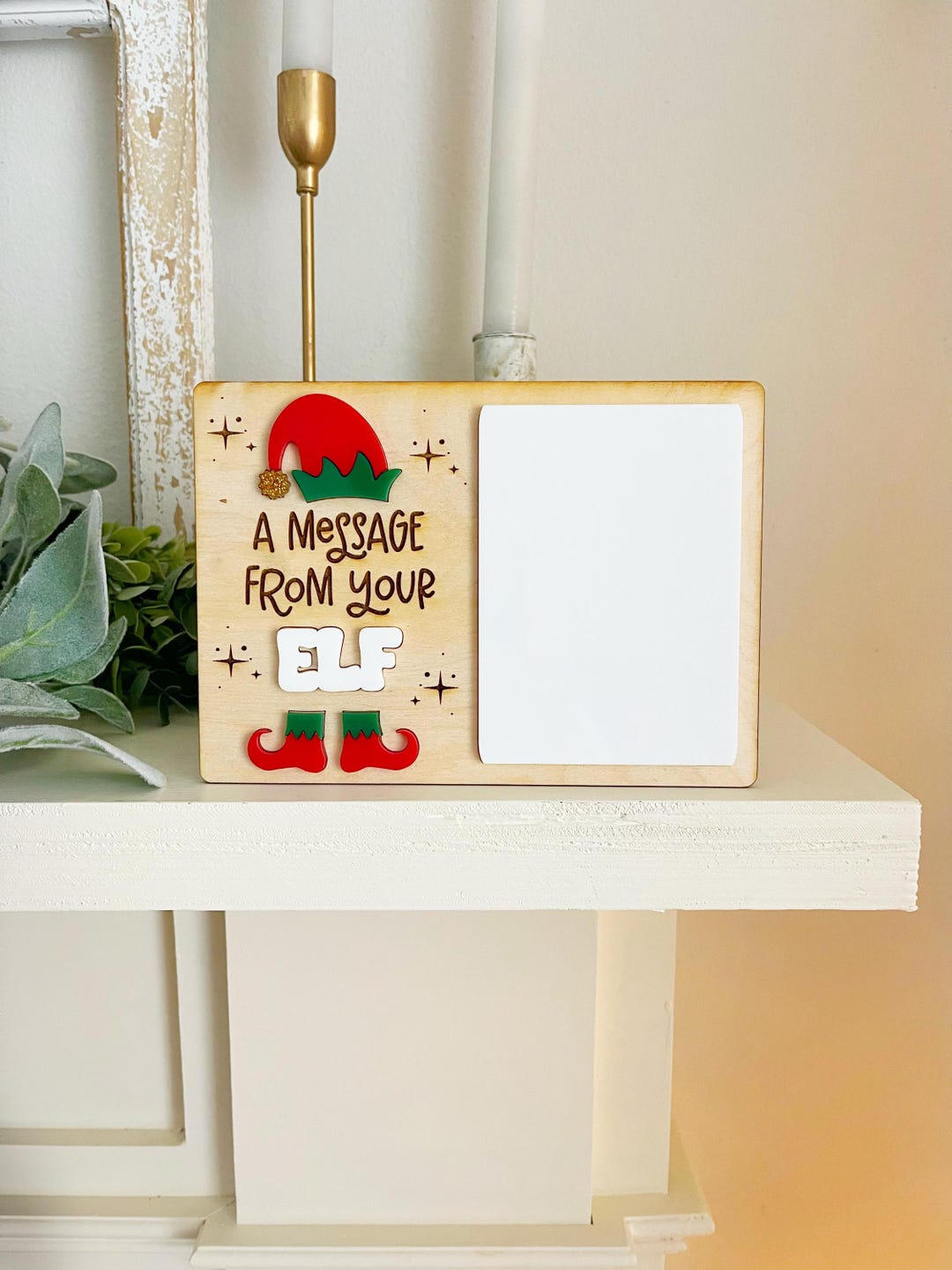 A Message From Your Elf, Elf Message Board, Dry Erase Elf Message Board ...