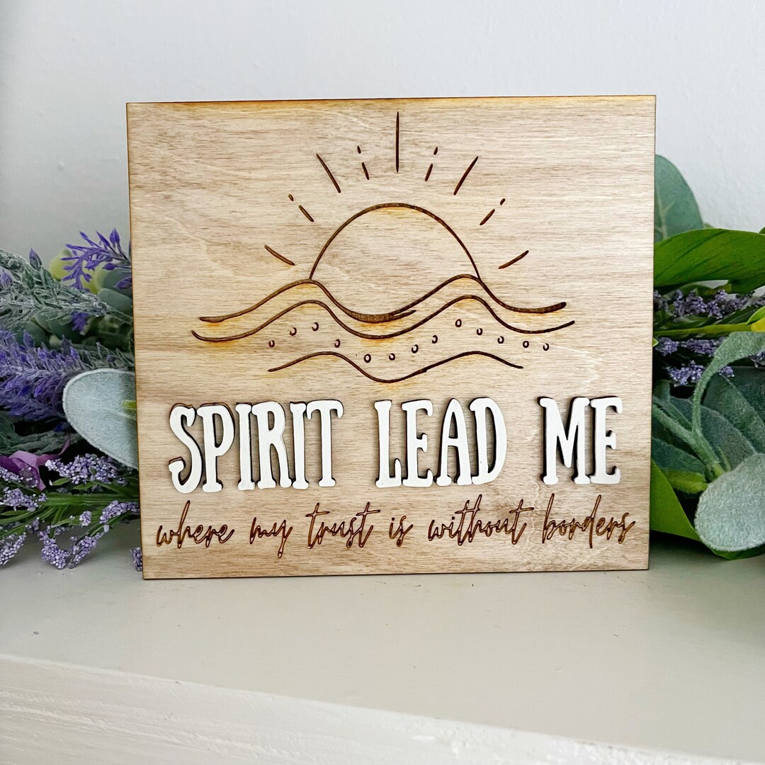 Spirit Lead Me Sign, Bible Verse Sign, Tiered Tray Decor - Etsy