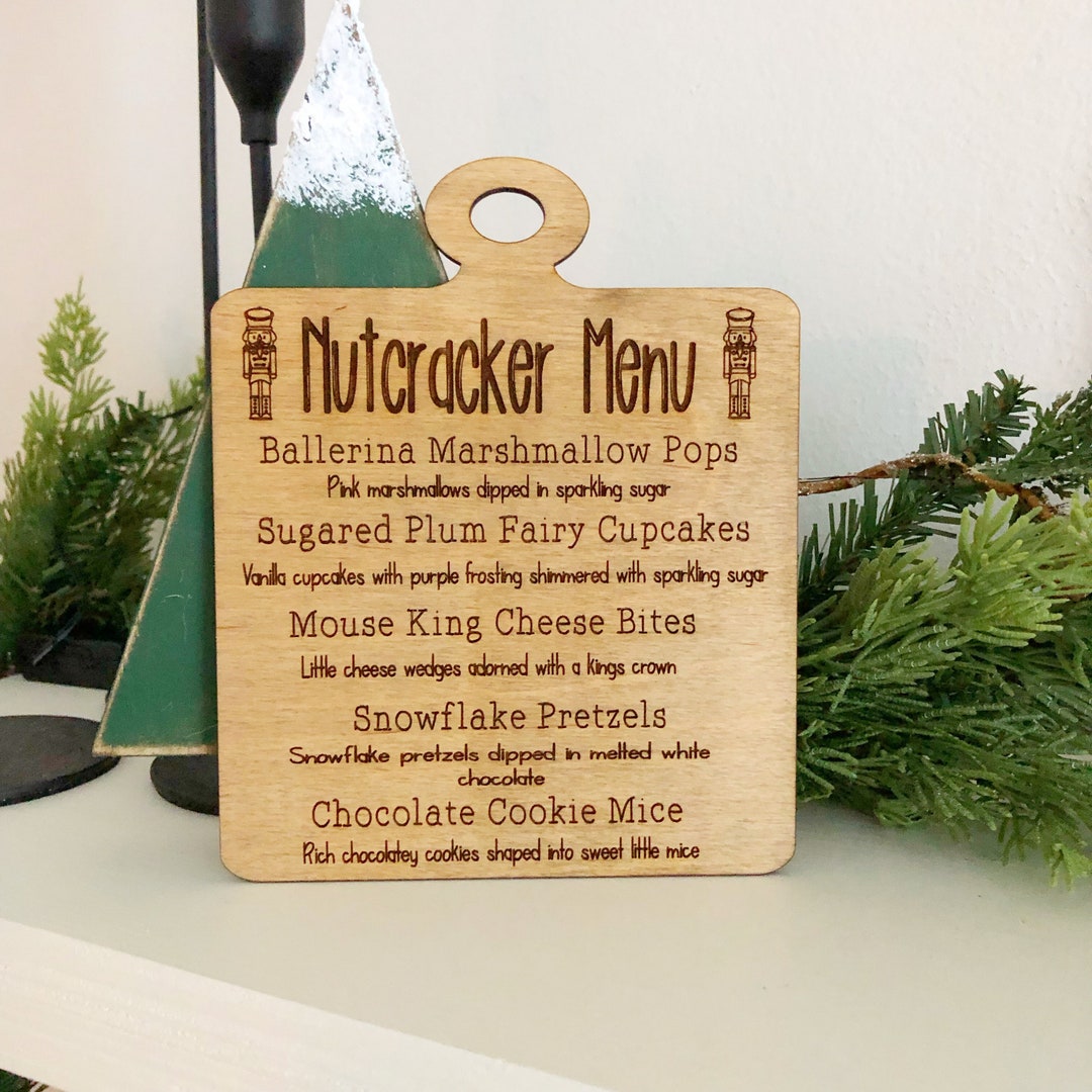 Engraved Nutcracker Menu Sign | Wooden Christmas Dessert Board - Etsy