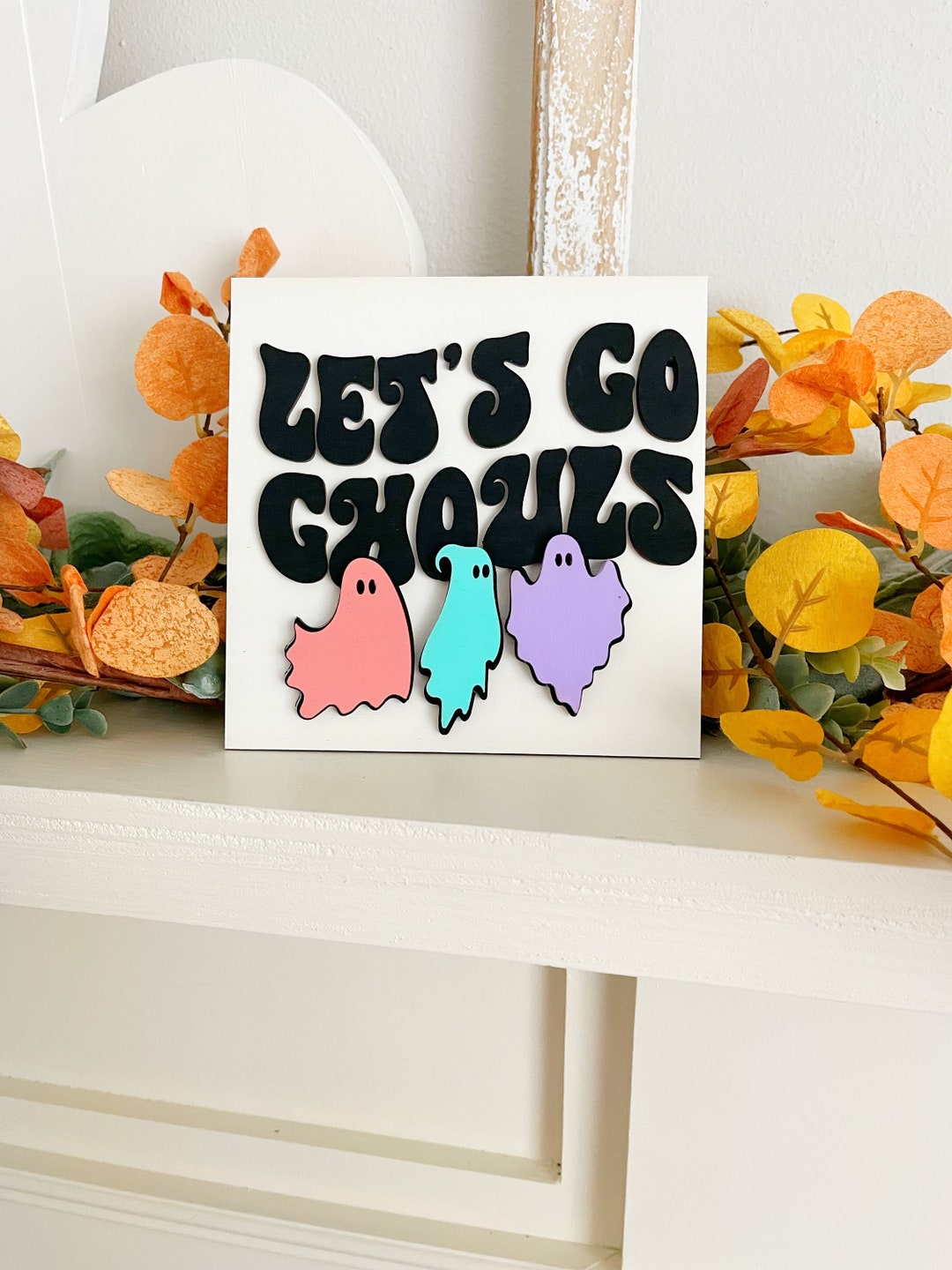 Let’s Go Ghouls Halloween, Skulls Sign, Pastel Halloween, Pink ...