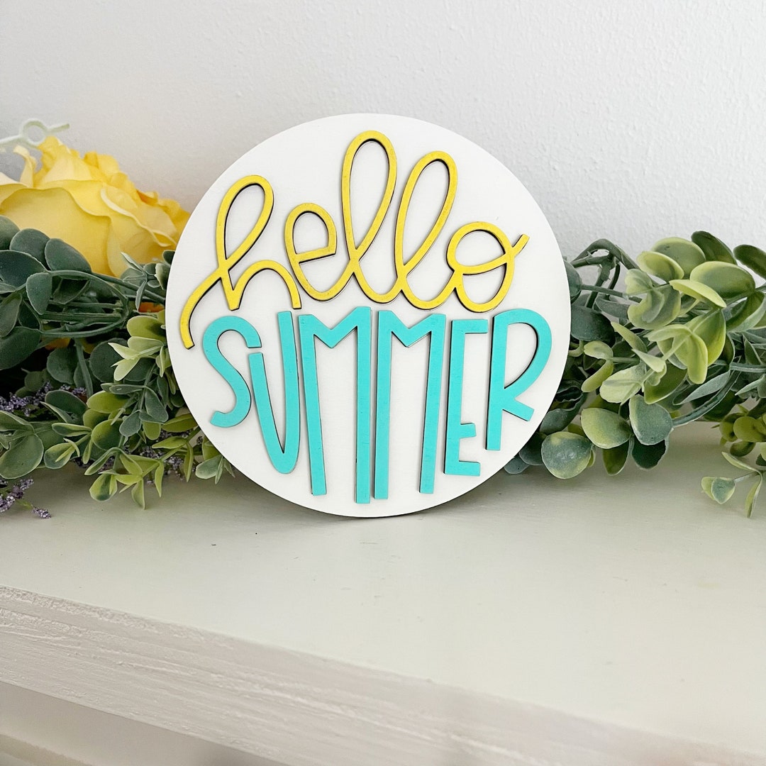 Hello Summer Sign, Summer Theme, Summer Tiered Tray - Etsy