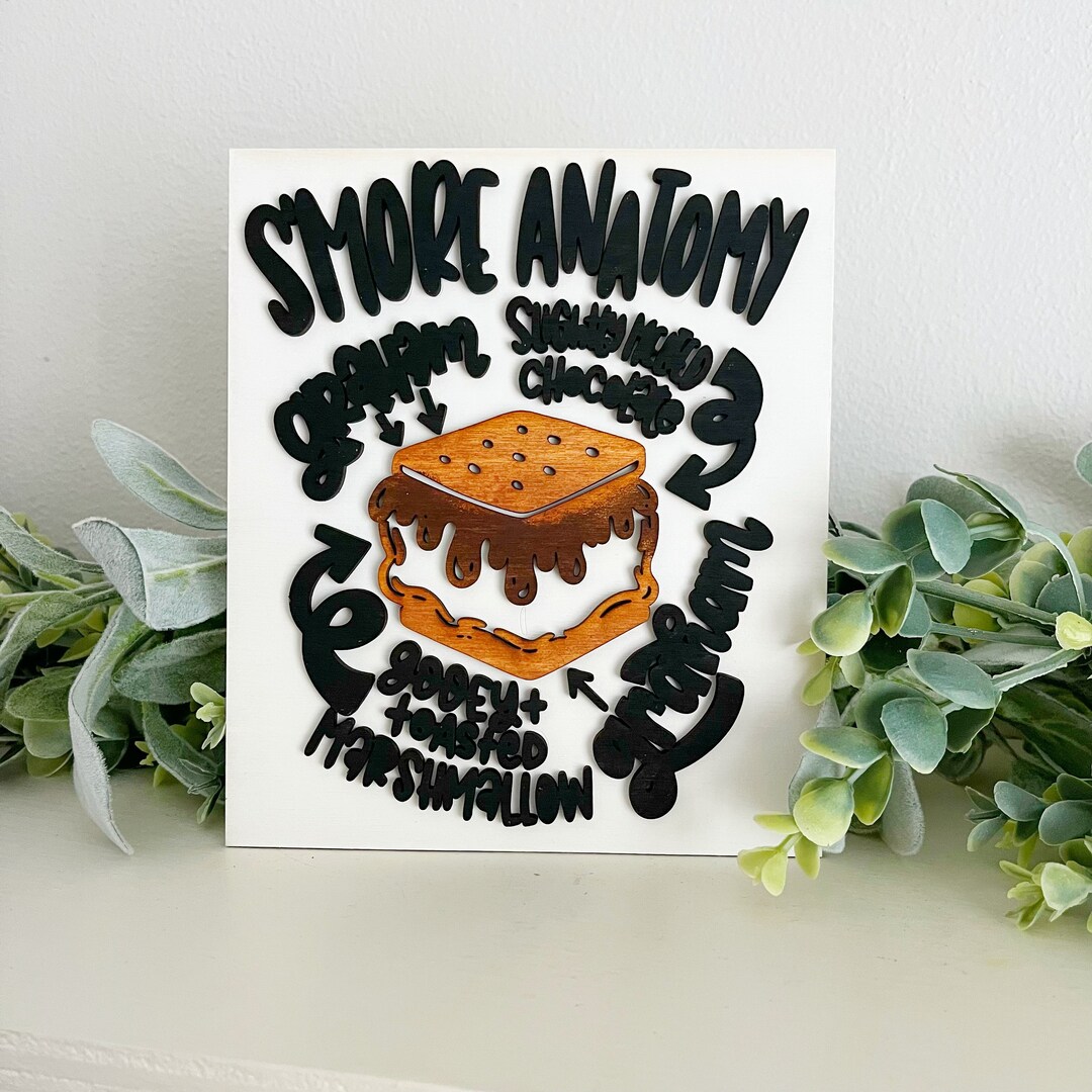 Smore Anatomy Sign, Smores Tiered Tray, Summer Tiered Tray, Fun Smores ...