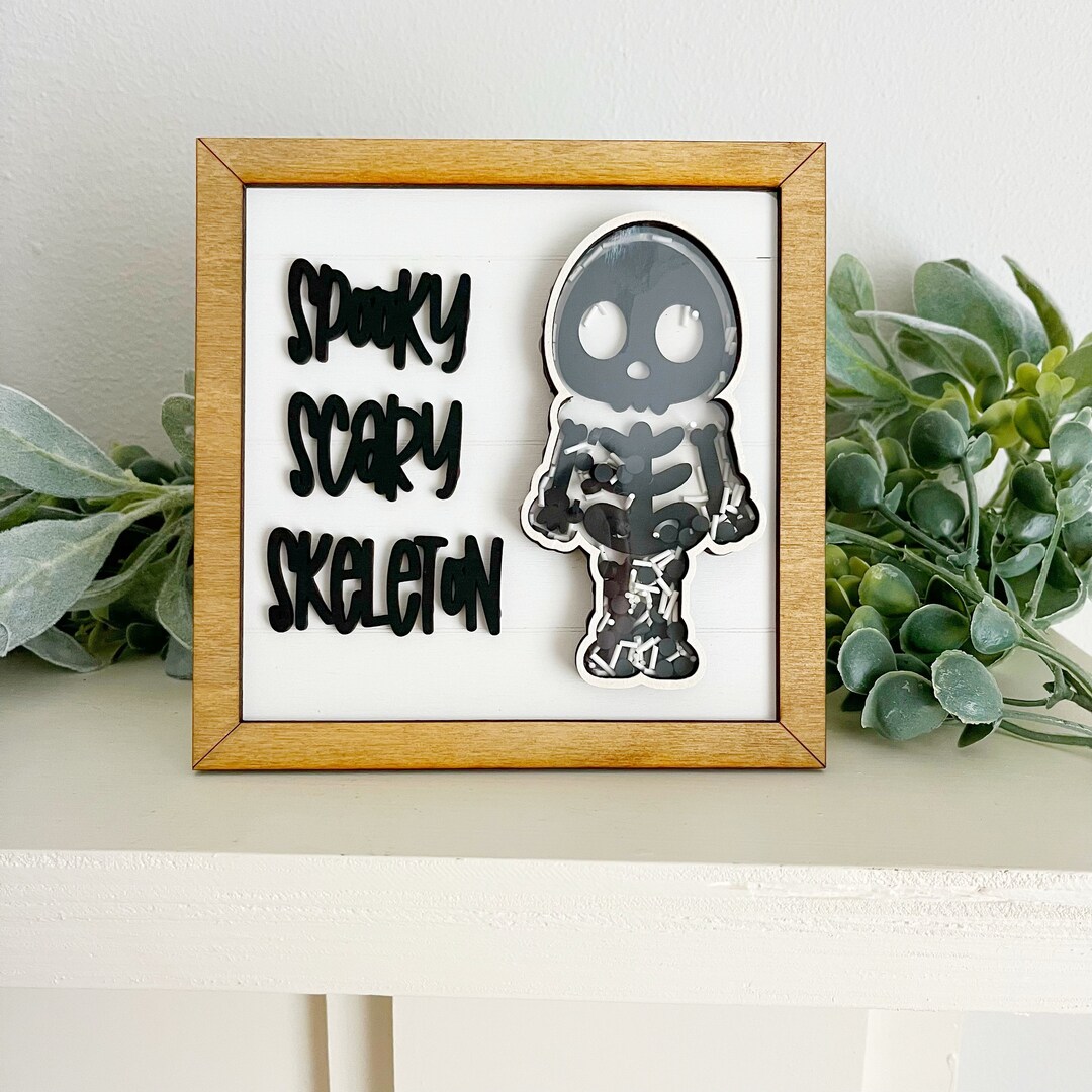 Spooky Scary Skeleton Shaker Sign | Halloween Tiered Tray Decor - Etsy