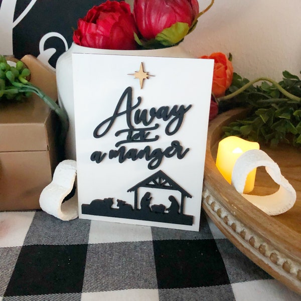 Away in a Manger Sign - Etsy