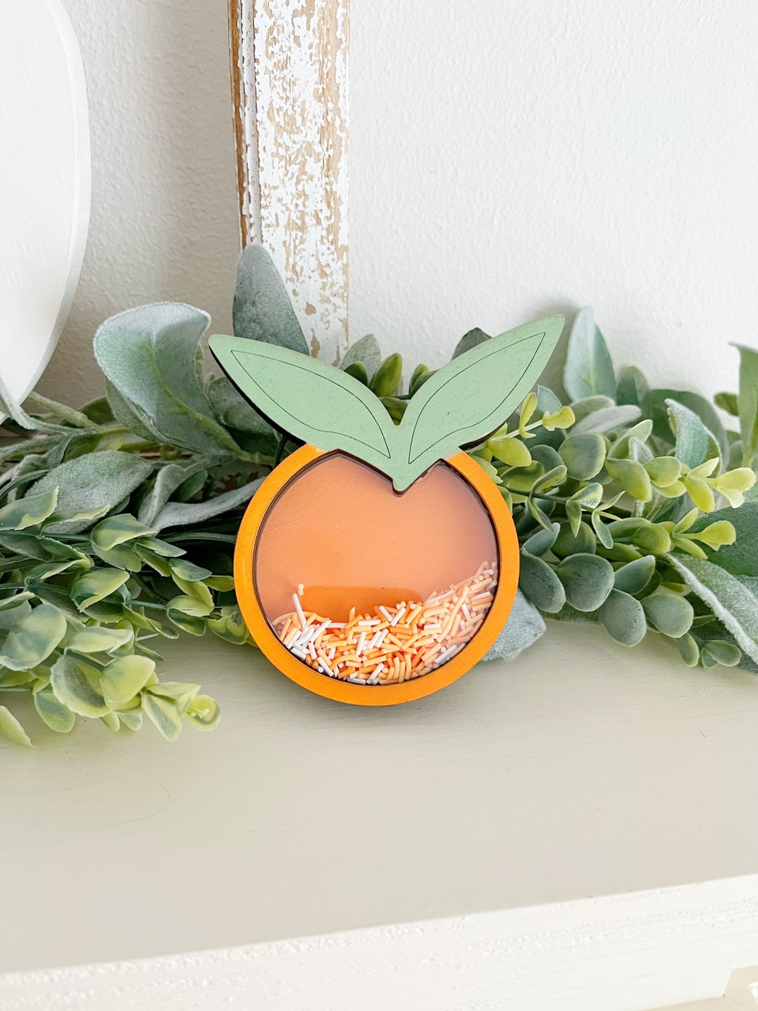 Orange Shaker Sign – Citrus Fruit Tiered Tray Decor – Handmade Mini ...