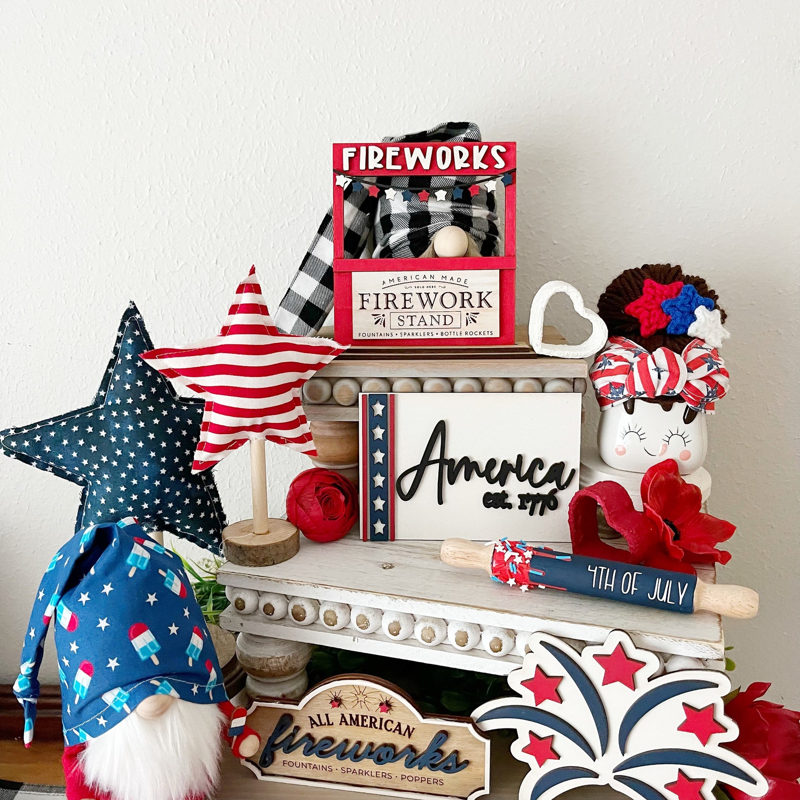 Fireworks Stand Fourth of July Patriotic Fireworks Tiered - Etsy